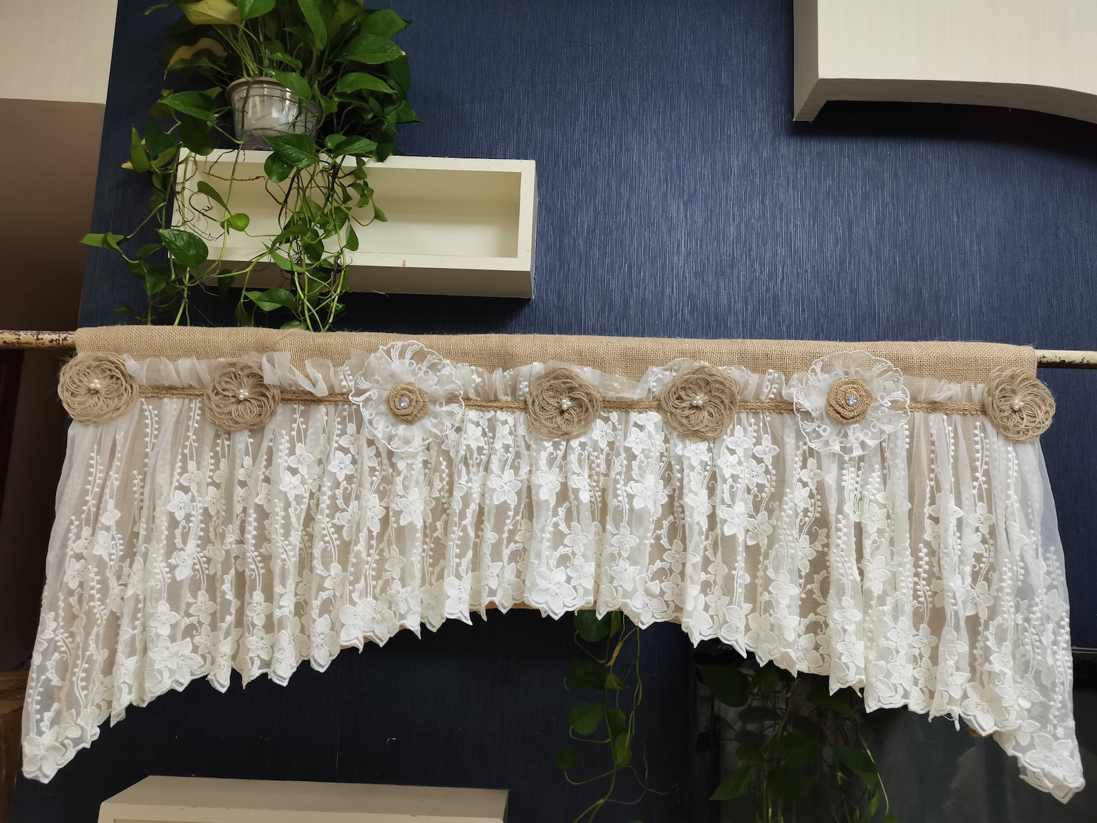 Custom Rustic Burlap Lace Bedroom Valance Burlap Lace Window - Etsy