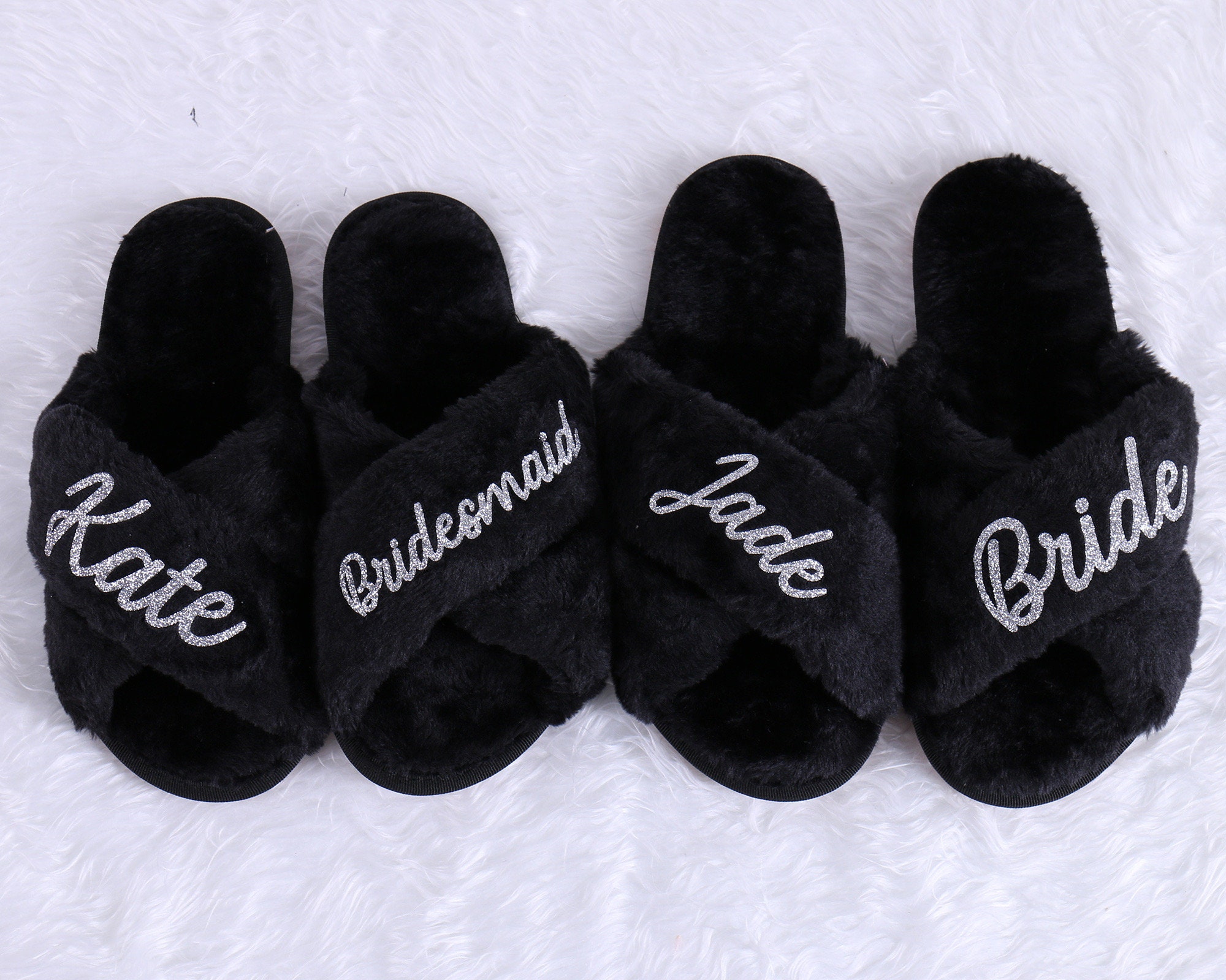 Customized Cozy Slipper Girlfriend Winter Fluffy Bridesmaid Proposal ...