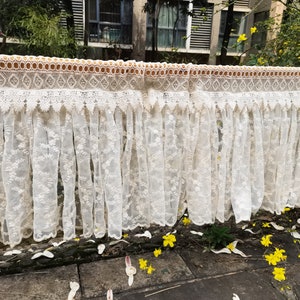 Custom Beautiful Ivory Lace Curtain Lace Kitchen Valance Kitchen ...