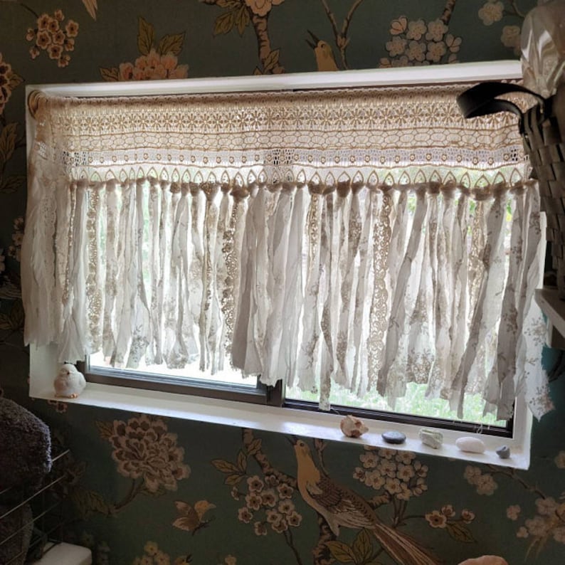 Romantic Kitchen Valance Lace Decor Kitchen Curtain Shabby - Etsy