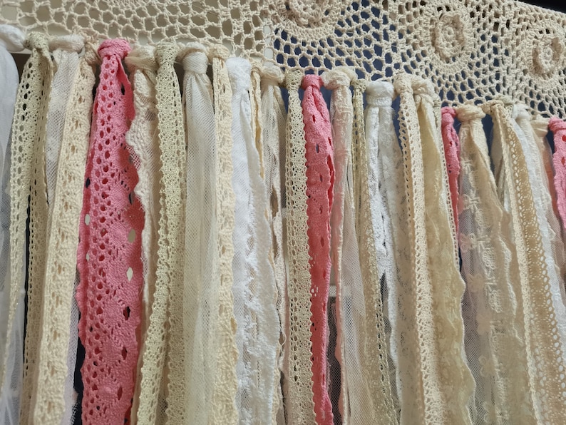 Custom Romantic High Quality Ivory Lace Pink Lace Valance Hand - Etsy