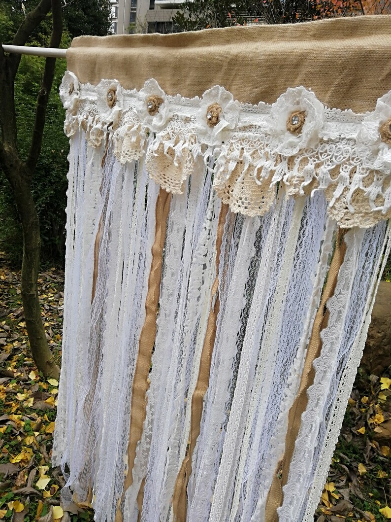 Romantic Lace Curtain Burlap Lace Backdrop Lace Wedding Banner - Etsy