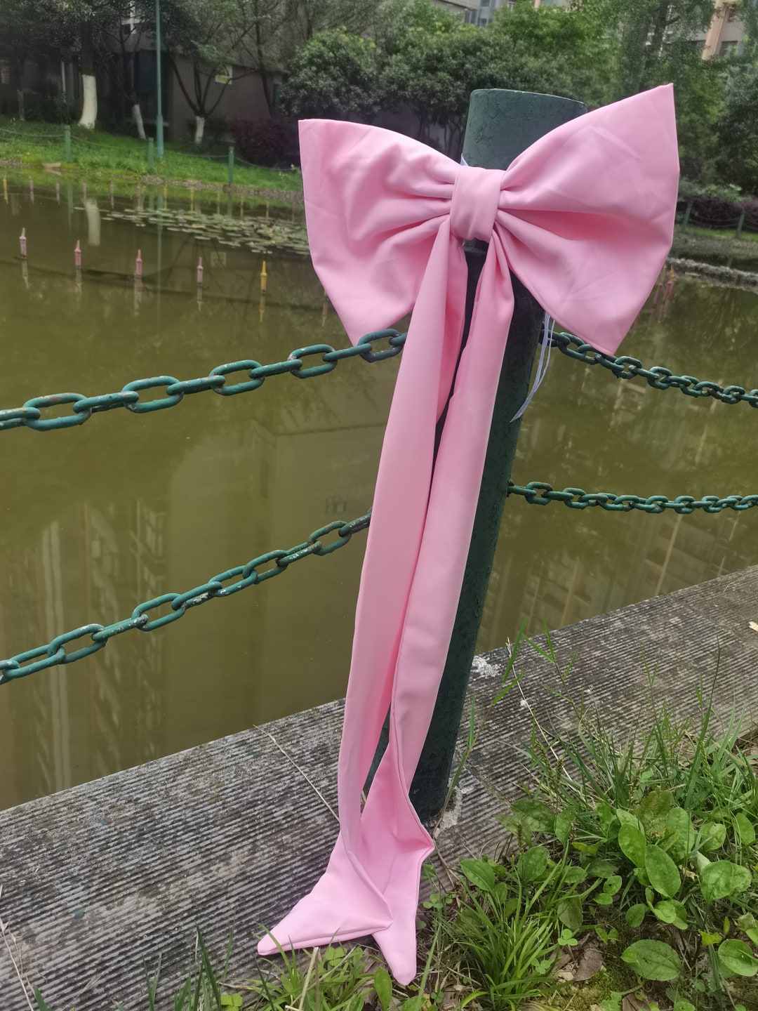 Custom 1pc Big Pink Bow, Formal Bow, Wedding Bow, Wall Bow, Door Bow ...