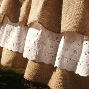 Custom Burlap Ruffled Curtian Rustic Burlap Lace Kitchen Valance Burlap ...