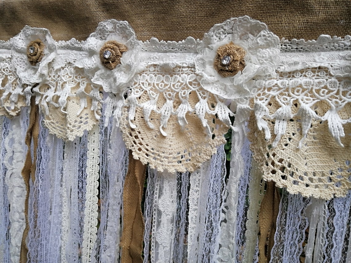 Romantic Lace Curtain Burlap Lace Backdrop Lace Wedding Banner - Etsy