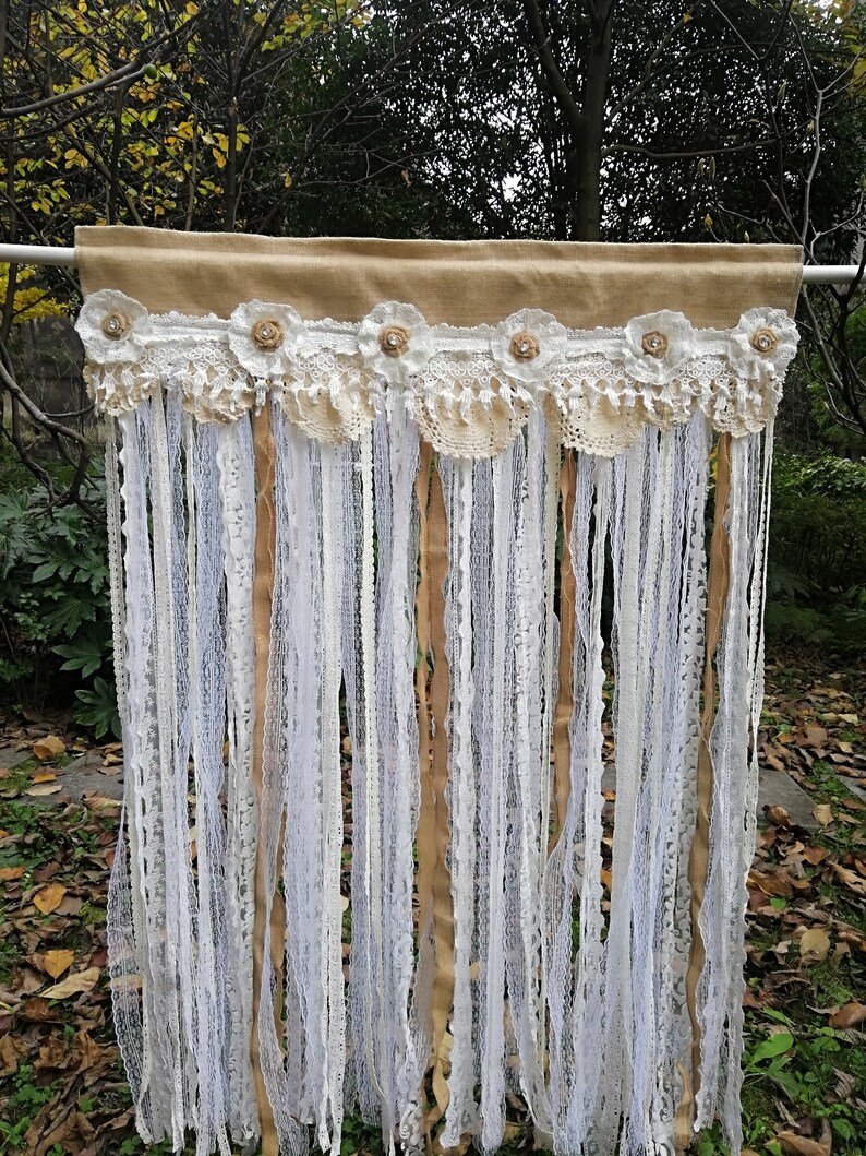 Romantic Lace Curtain Burlap Lace Backdrop Lace Wedding Banner - Etsy