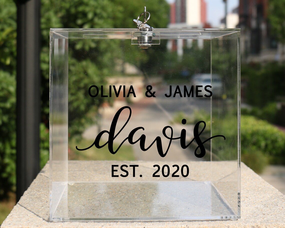 Customized Acrylic Wedding Card Box Monogrammed Gift Box - Etsy