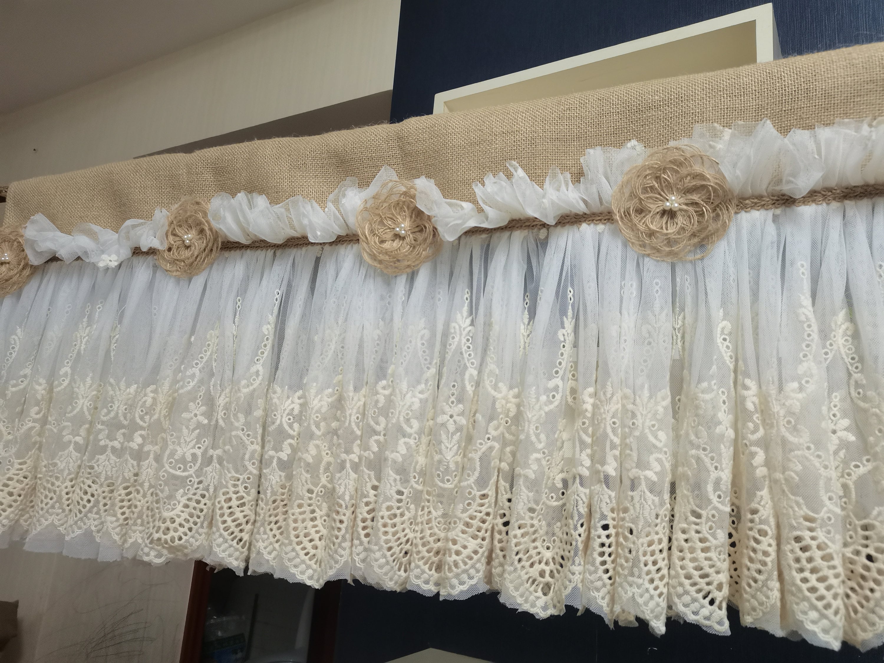 Rustic Romantic Kitchen Valance Decor Kitchen Curtain Shabby - Etsy