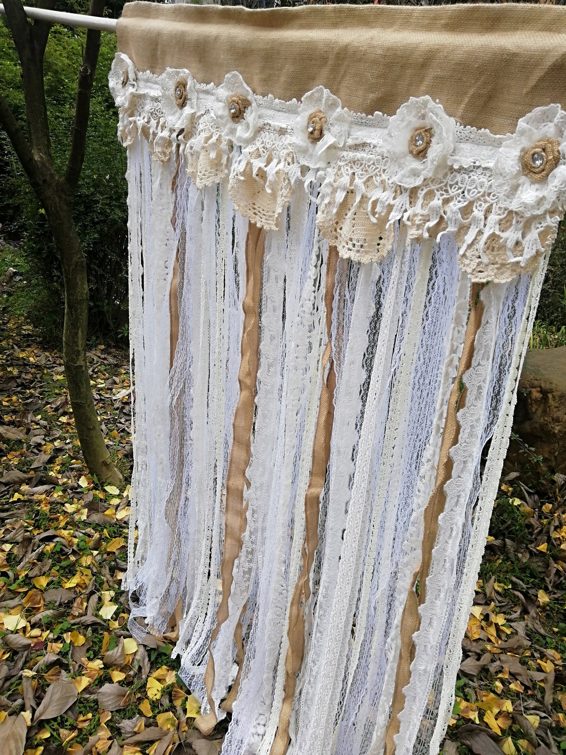 Romantic Lace Curtain Burlap Lace Backdrop Lace Wedding Banner - Etsy