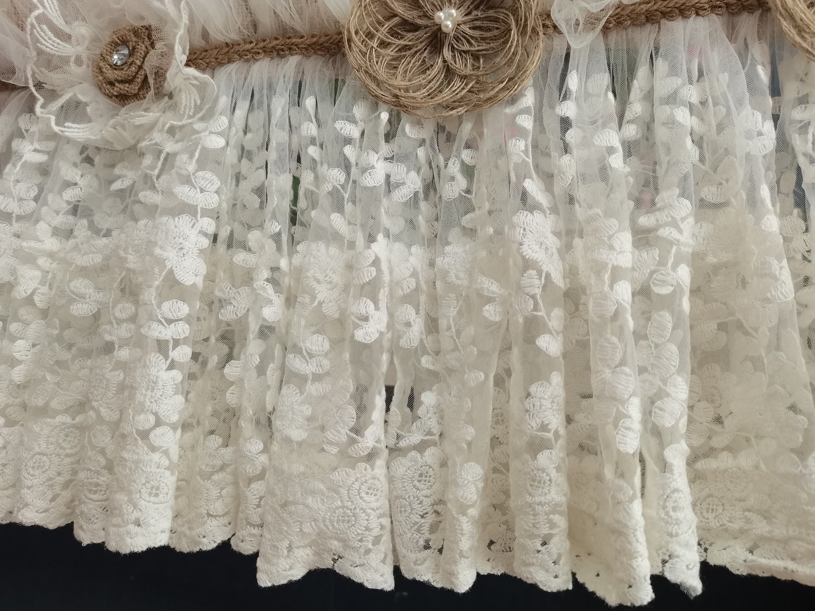 Custom Lace Curtain Lace Kitchen Valance Kitchen Curtain Shabby Lace ...