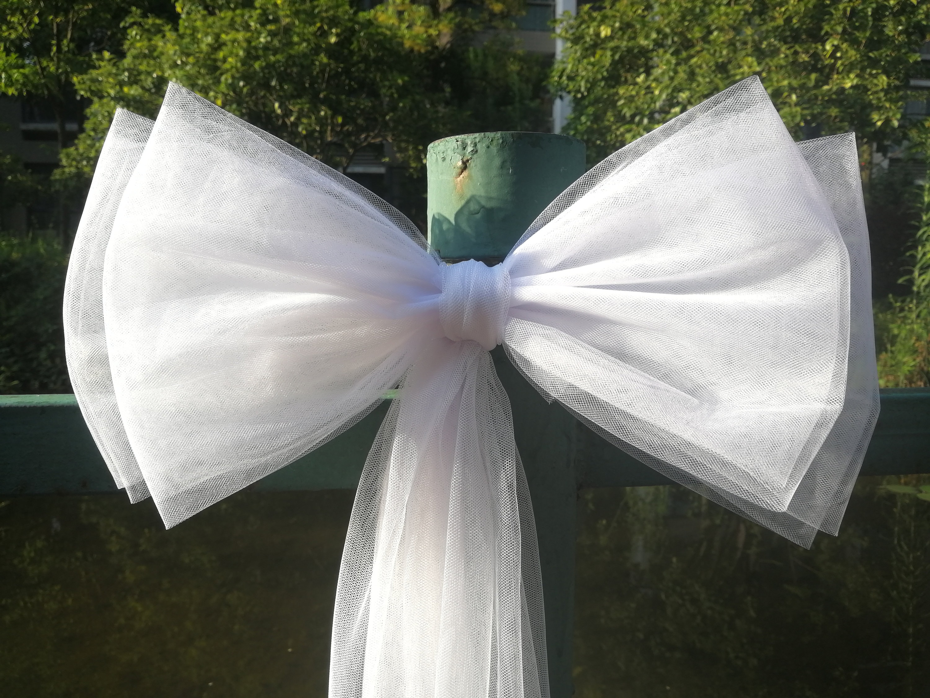 1pc Big Tulle Pew Bows,big Pew Bows, Tulle Bows, Formal Wedding Decor ...