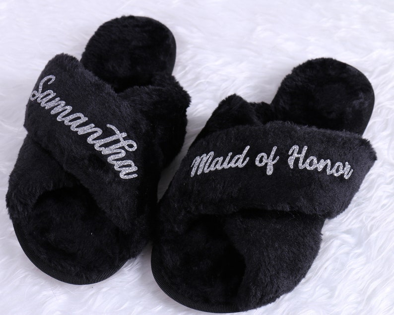 Personalized Fluffy Slipper Multiple Color Choices Your Name | Etsy