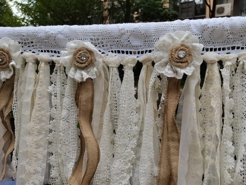 Romantic Lace Kitchen Valance Window Decor Kitchen Curtain Lace Curtain ...