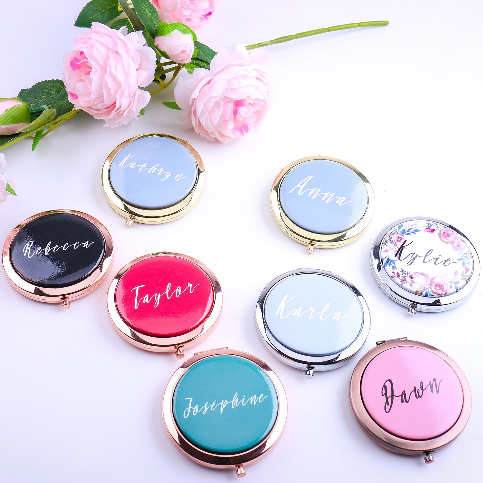 Personalized Compact Mirror Bridesmaid Proposal Party Favors | Etsy