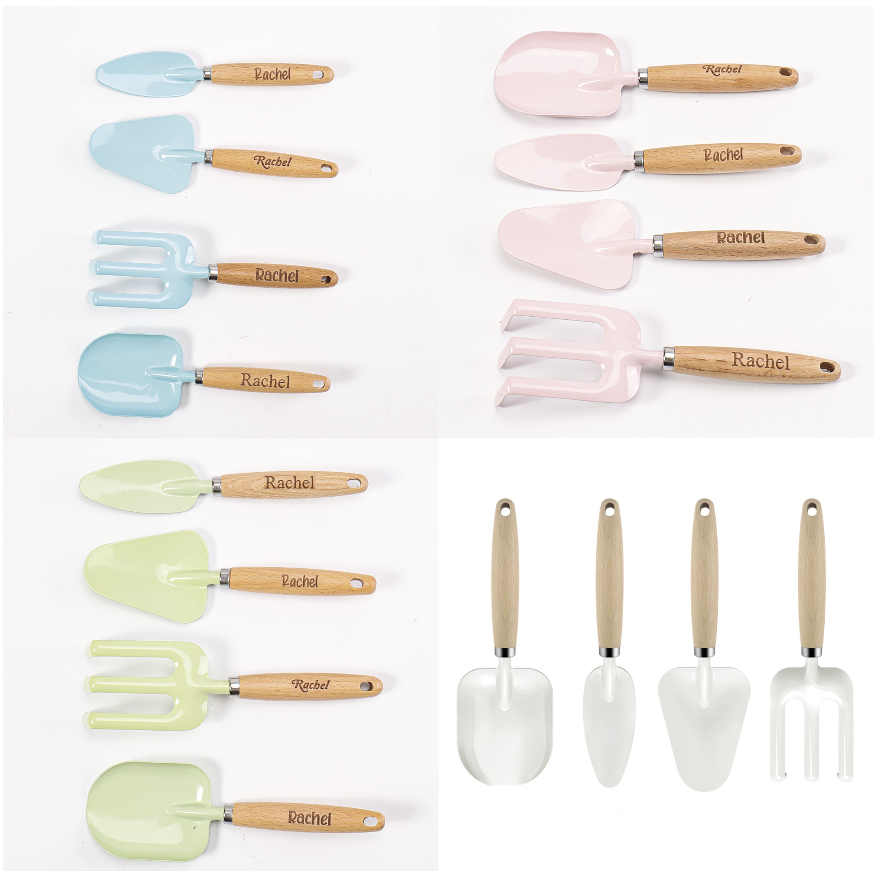 Personalized Kids Gardening Tools Set, Wood Handle Heavy Duty Gardening ...