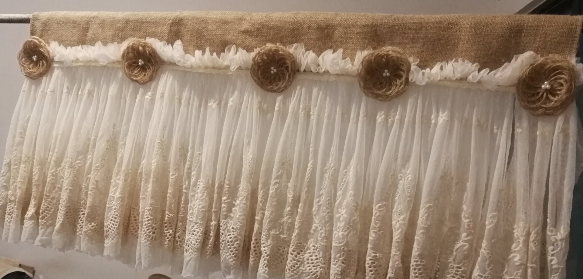 Rustic Romantic Kitchen Valance Decor Kitchen Curtain Shabby | Etsy