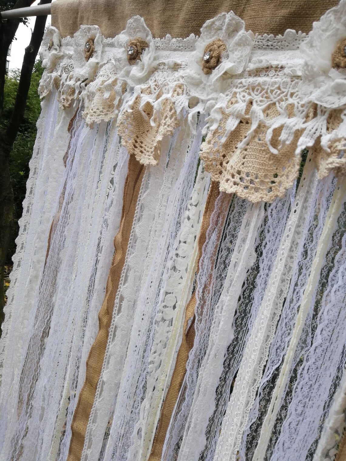 Romantic Lace Curtain Burlap Lace Backdrop Lace Wedding Banner - Etsy