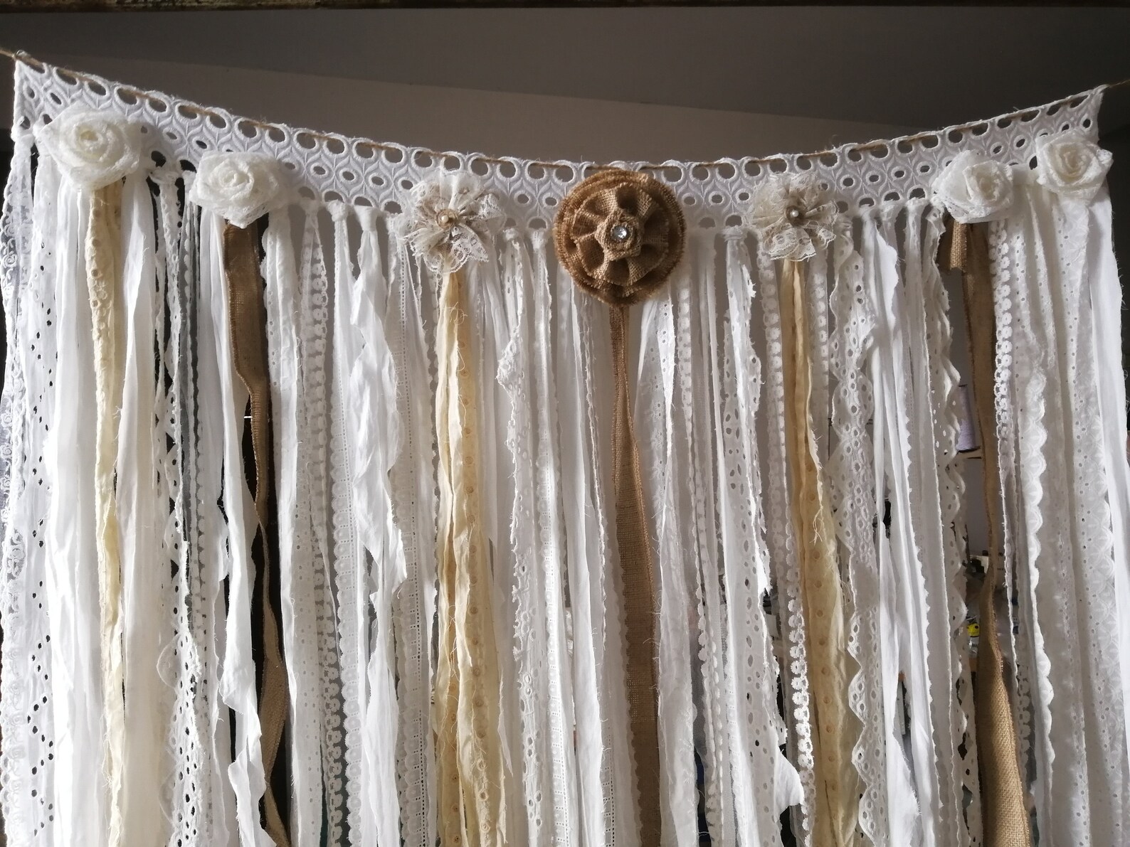 Romantic Lace Burlap Backdrop SHABBY Vtg Wedding Banner - Etsy