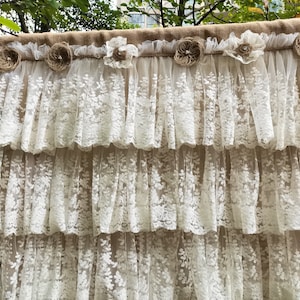 Custom Luxury 74inches Long Full Lace Ruffles Romantic Lace Burlap ...