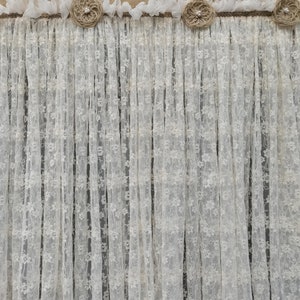 Custom Romantic Full Ivory Lace Door Curtain Bedroom Window Curtain ...