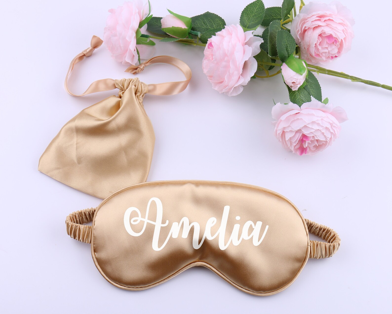 Personalized Sleep Eye Mask With Gift Bag Monogrammed Satin | Etsy