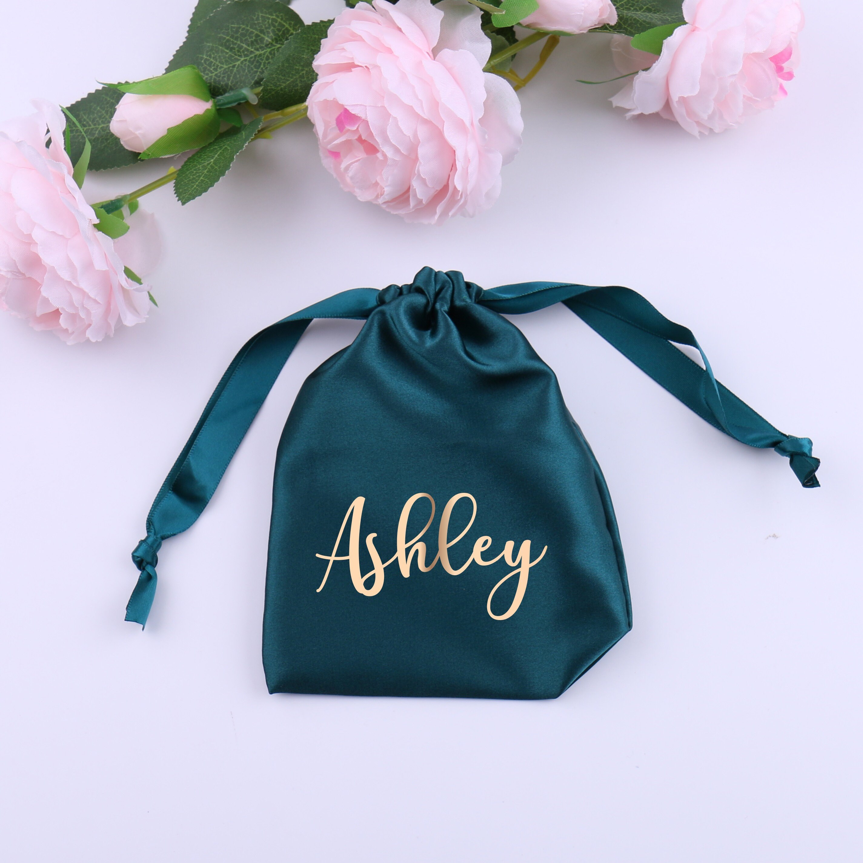 Set of 5 Personalized Satin Bags for Gift Favor Small - Etsy