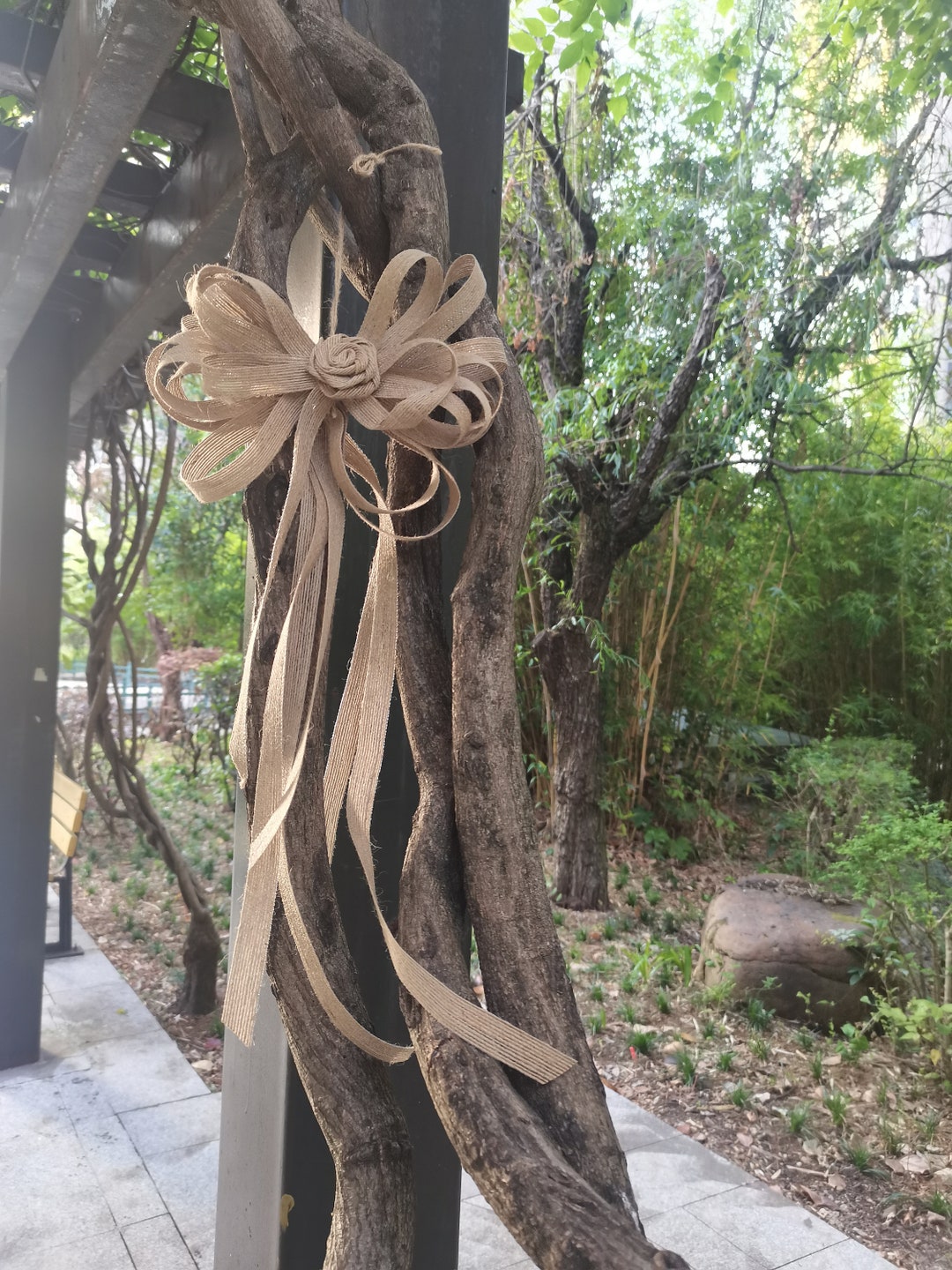 1pc Shabby Chic Decor Burlap Pew Bows, Burlap Bows, Wedding Bows ...