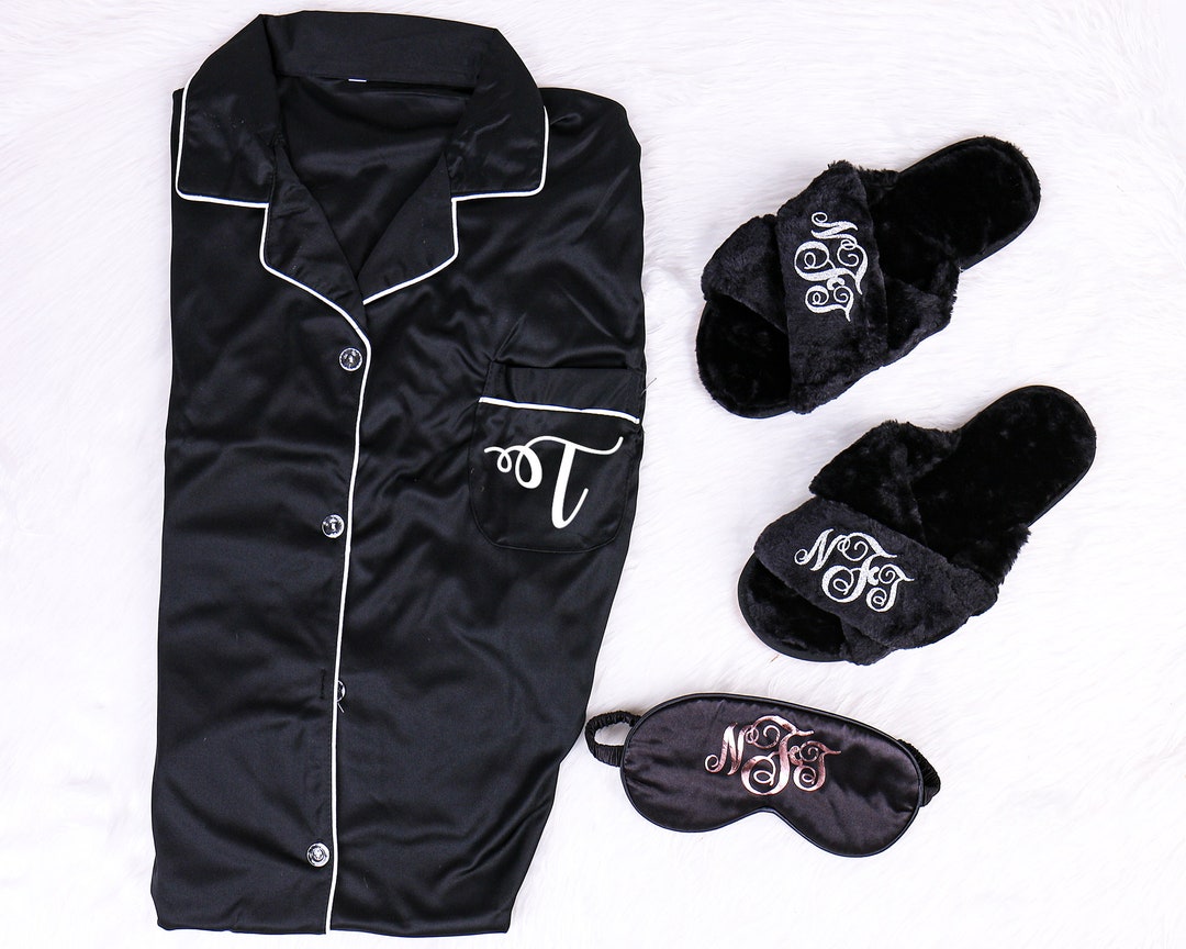 Custom Sleepover Gift Set - Sleeping Eye Mask Shirt Fluffy Slipper ...