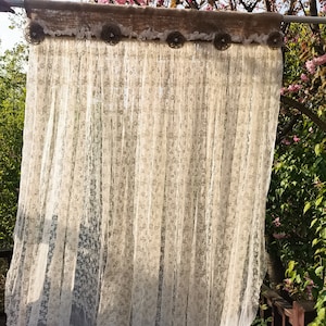 Custom Romantic Full Ivory Lace Door Curtain Bedroom Window Curtain ...