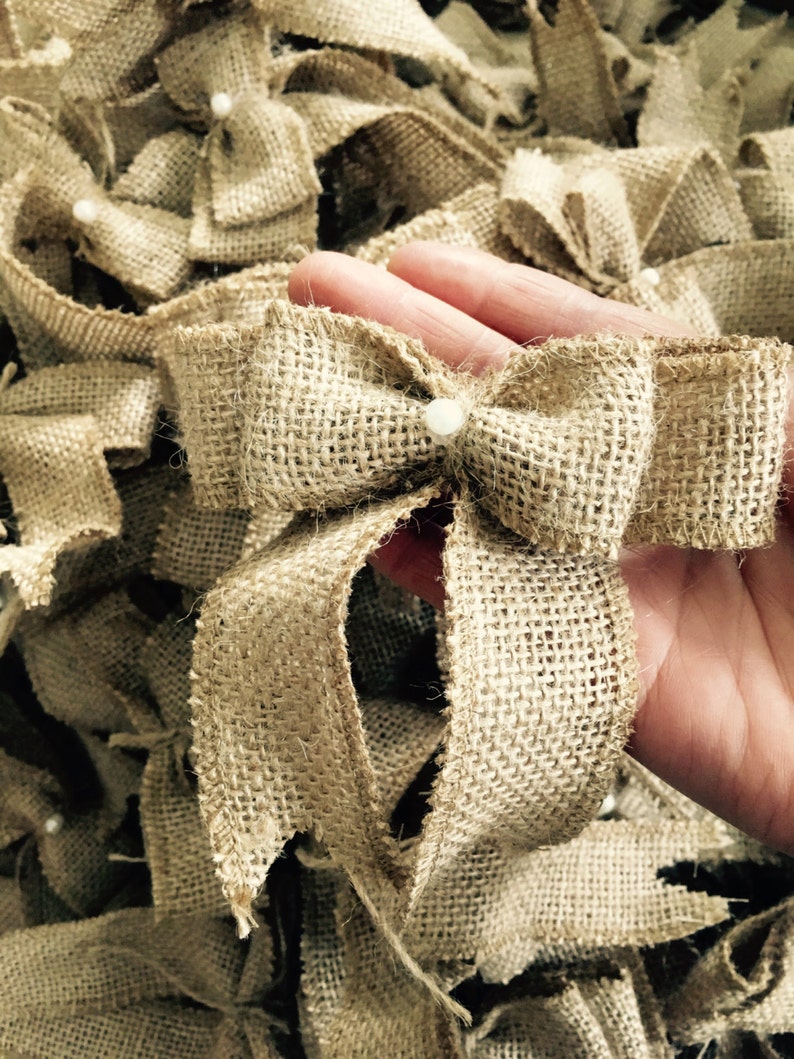 4inches 12 Small Burlap Bows home Wedding Christmas Decor - Etsy