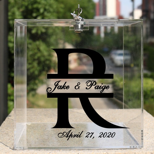 Personalized Acrylic Wedding Card Box Customized Names With - Etsy