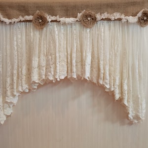 Shabby Ivory Lace Curtain High Quality Ivory Lace Window Valance ...