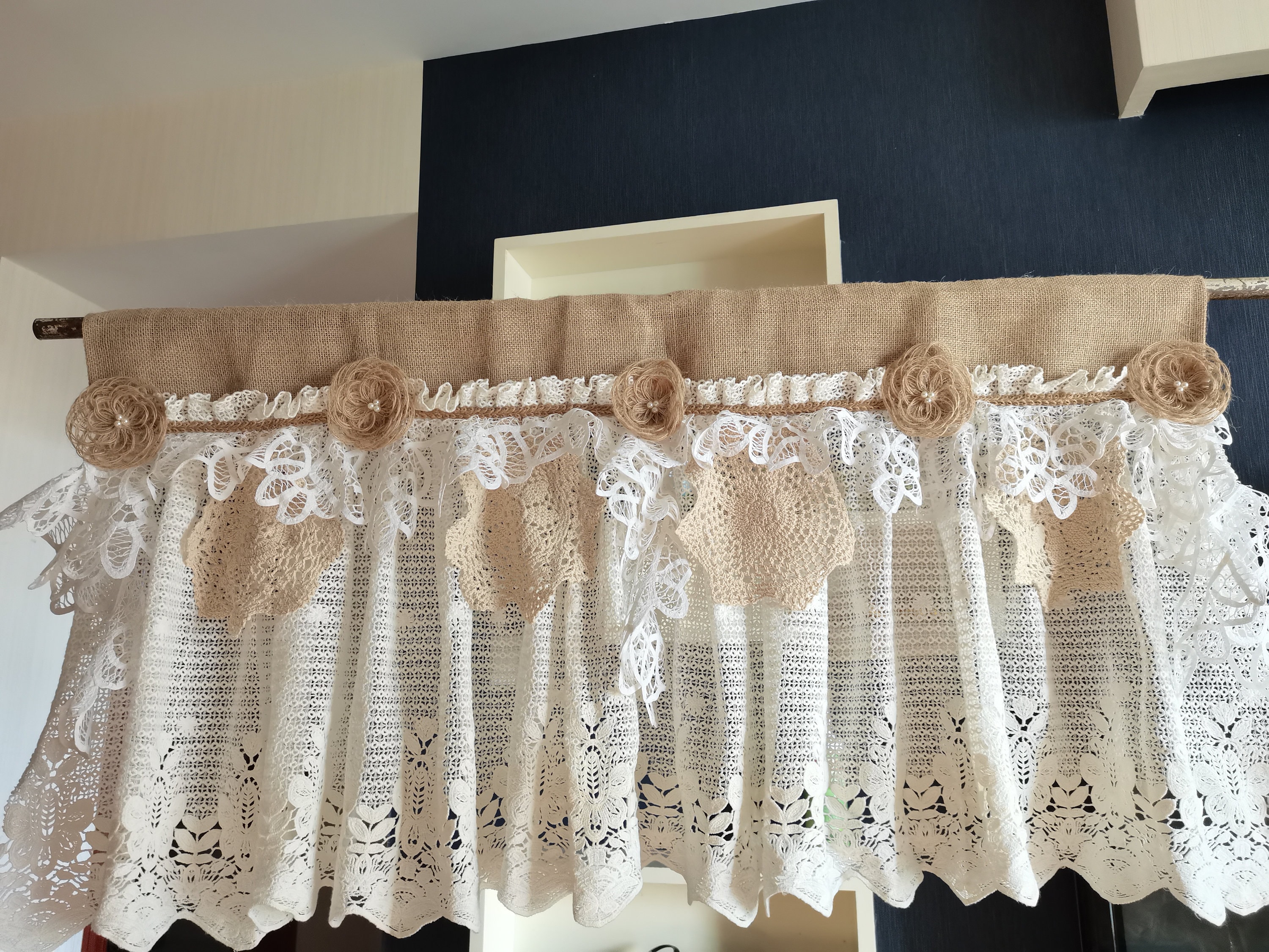 Custom High Quality Unique Kitchen Valance Burlap Kitchen Curtain ...