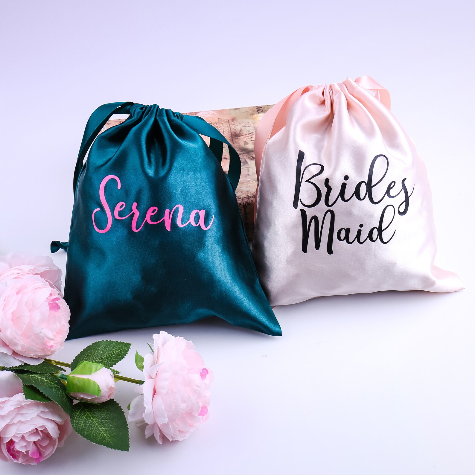 Set of 5 Personalized Satin Bags for Gift Jewelry 7.5 X | Etsy