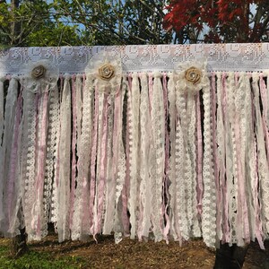 Custom Hand Crochet Lace Light Pink Lace Valance Curtain Kitchen ...