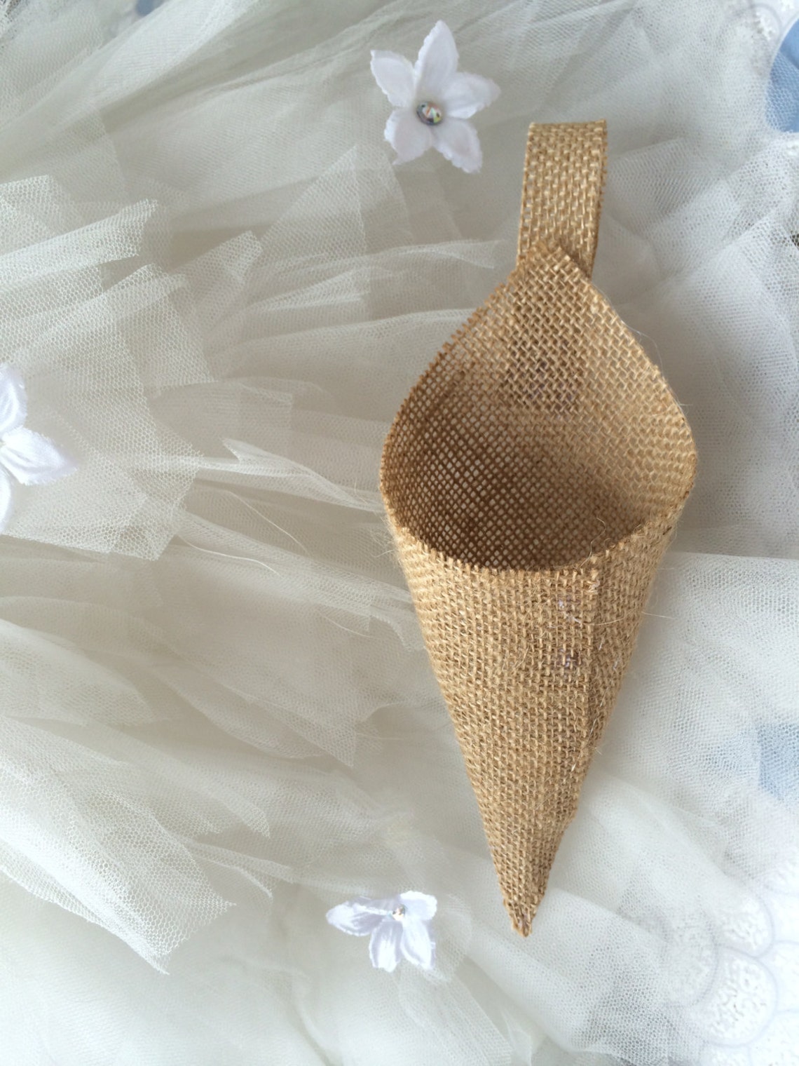 1pc Rustic Jute Hessian Burlap Pew Cone Country Rustic Wedding | Etsy