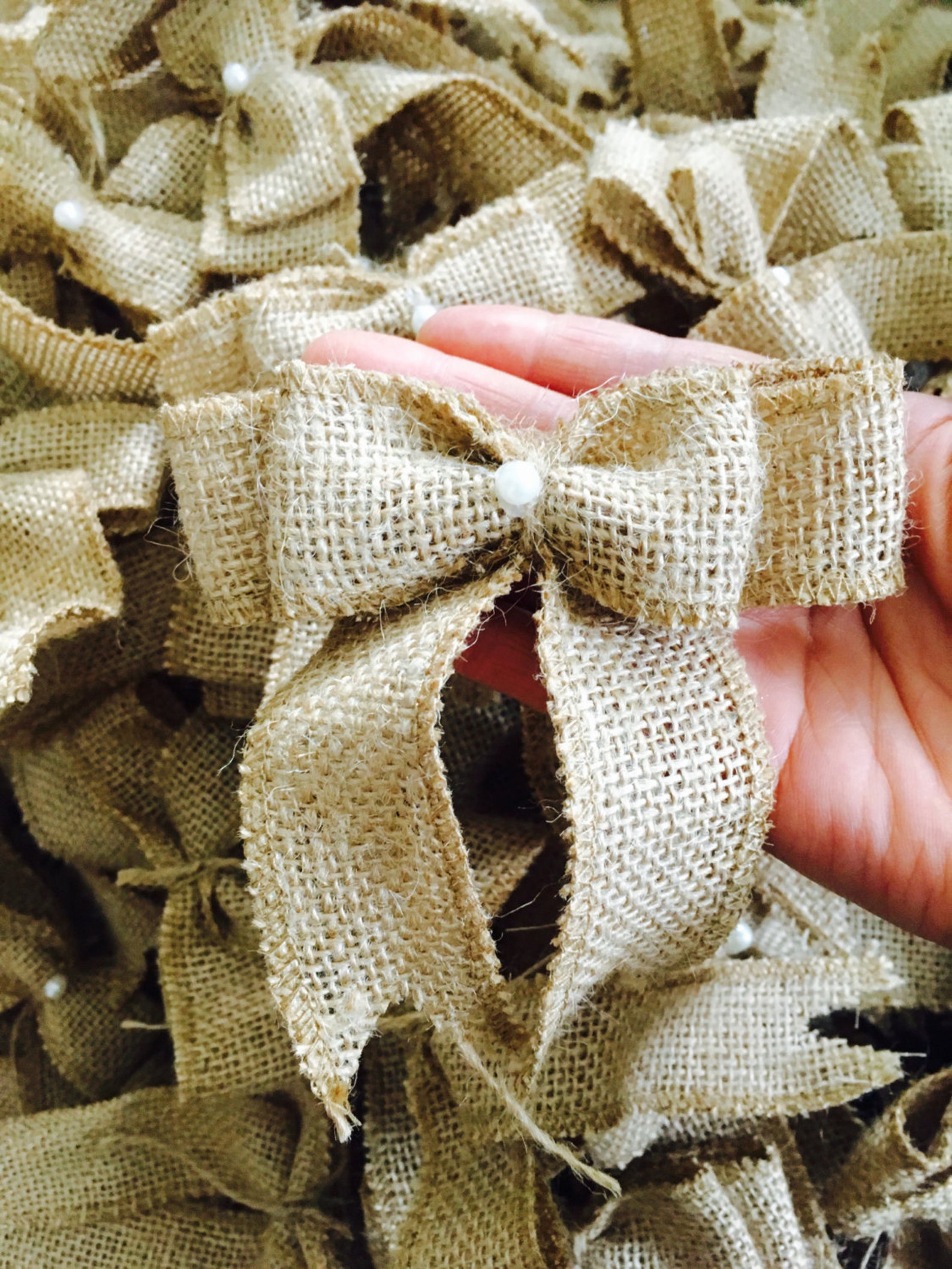 4inches 12 Small Burlap Bows home Wedding Christmas Decor - Etsy