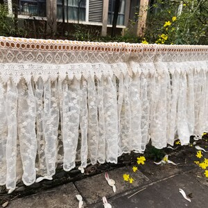 Custom Beautiful Ivory Lace Curtain Lace Kitchen Valance Kitchen ...