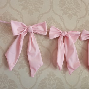 Custom Light Pink Bows Garland Baby Shower Decor, Bridal Shower, Pink ...