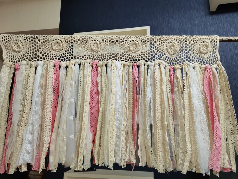 Custom Romantic High Quality Ivory Lace Pink Lace Valance Hand - Etsy