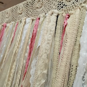 Custom Romantic High Quality Ivory Lace Pink Lace Valance Hand Crochet ...