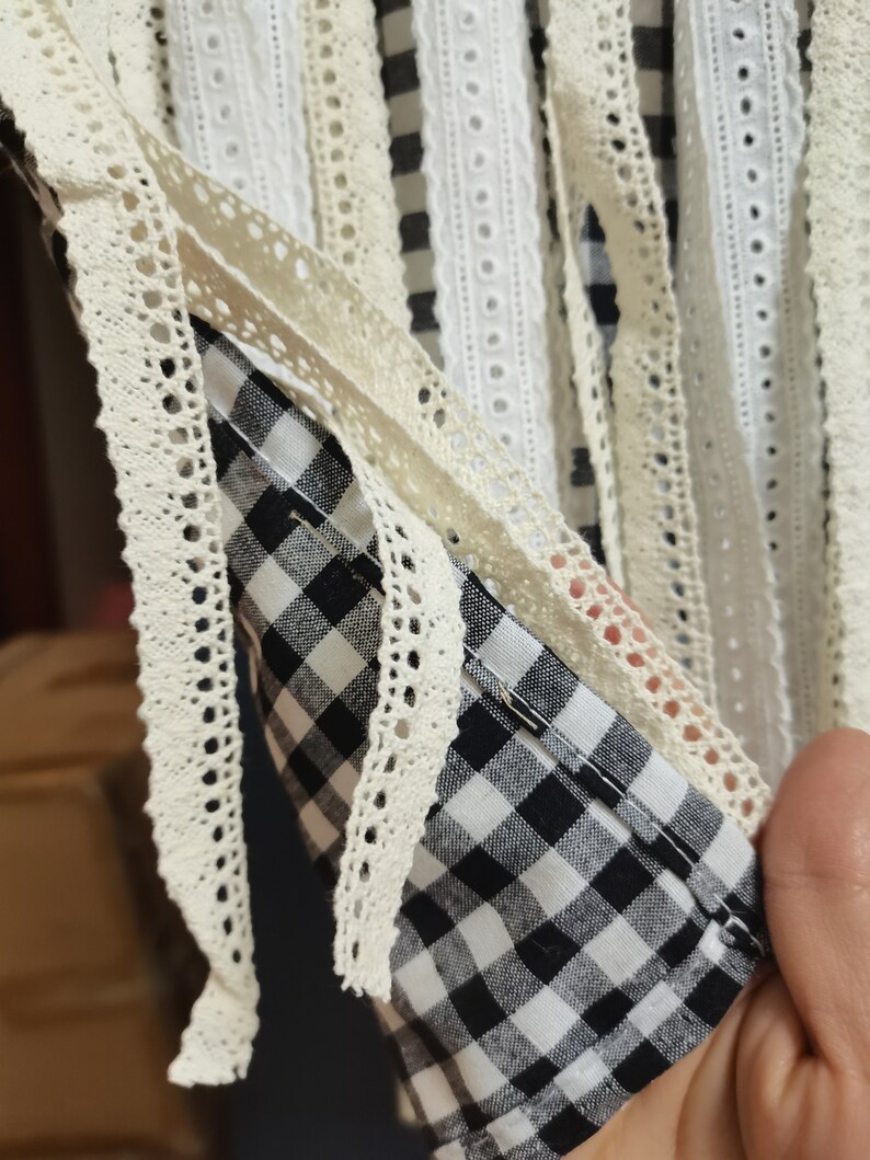 Custom Buffalo Valance Black &white Checks Lace Kitchen - Etsy