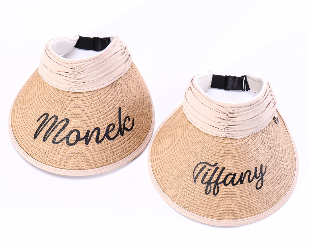 Personalized Summer Girls Visors, Straw Visors, Bridesmaid Bachelorette ...