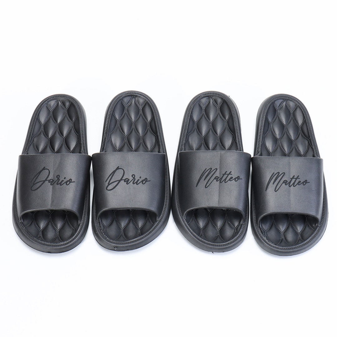 Personalized Cozy Slipper Foam Home Bathing Shoes Men Women Bridesmaid ...