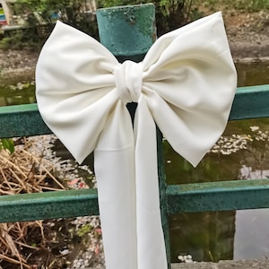 1pc Extra Big Bow, Ivory Bow Wedding Bow, Wall Bow, Door Bow, Formal ...