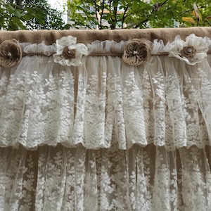 Custom Luxury 74inches Long Full Lace Ruffles Romantic Lace Burlap ...