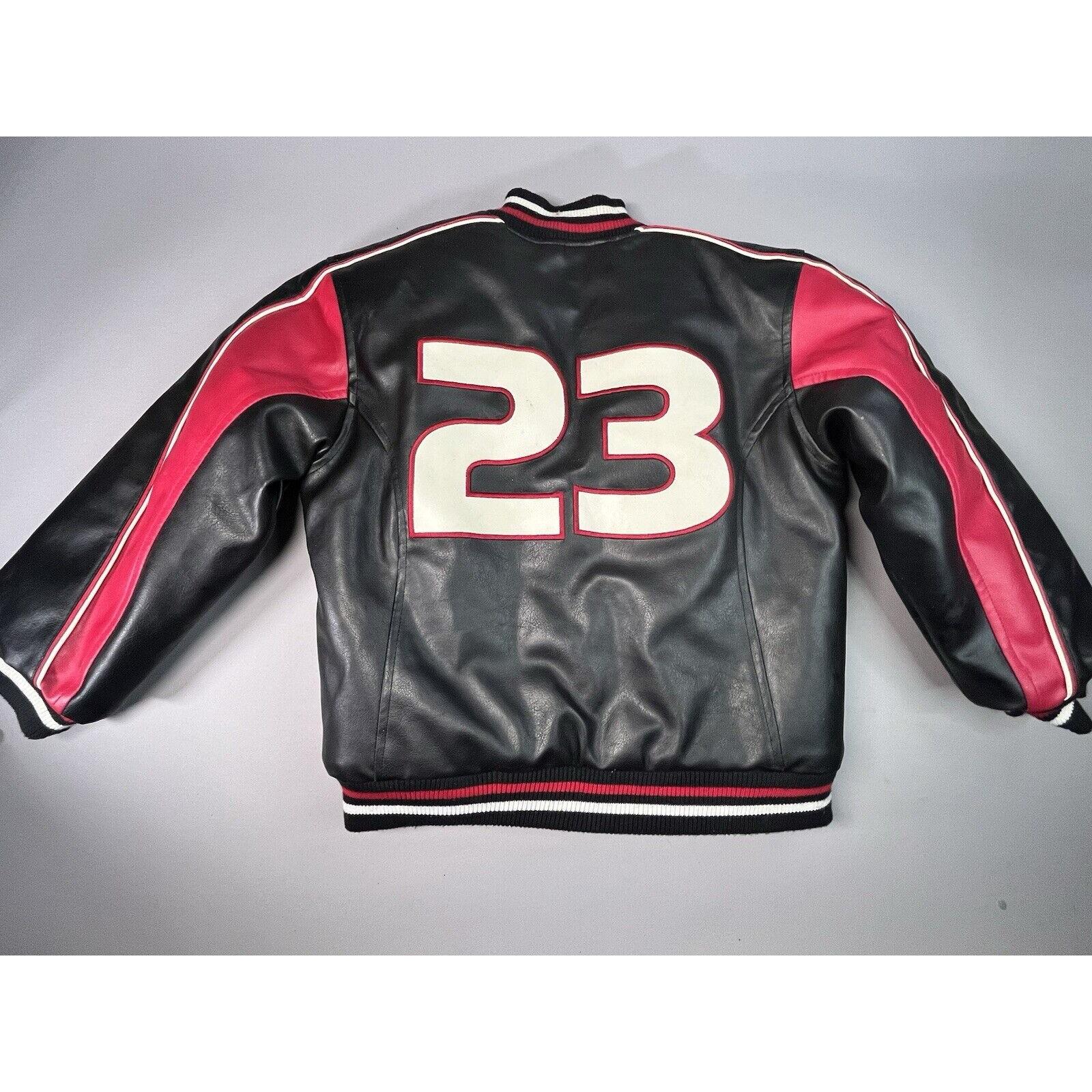 Vintage Air Jordan 23 Faux Leather Varsity Bomber Jacket Youth 8/10 ...