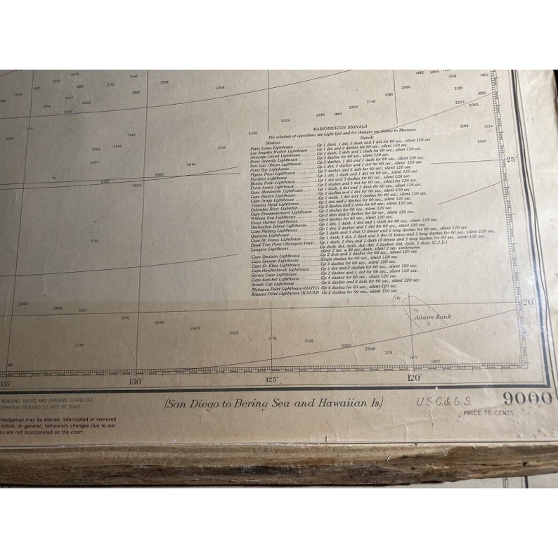Vintage Lot WW2 Navy USS Liddle Plotting Chart Maps Pacific DE-206 ...
