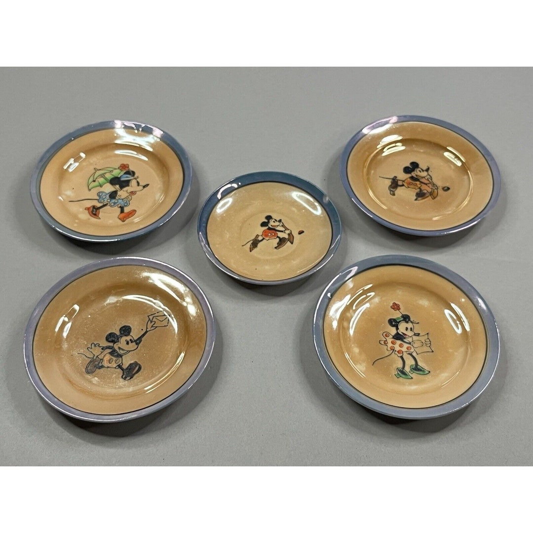 1930s Vintage Disney Mickey & Minnie Mouse Porcelain Children - Etsy