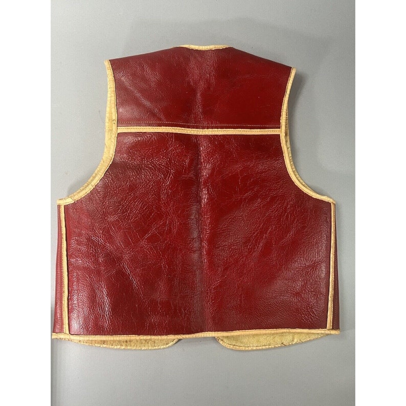 Vintage Bully Wooly Official Cowboy Vest Lambskin & Wool Red Western ...